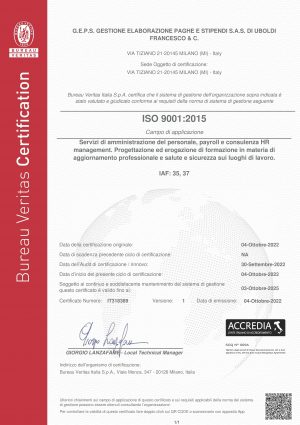 Certificazioni ISO 9001 | GEPS